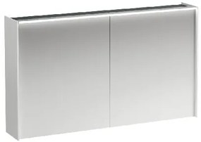 Laufen Lani - Zrcadlová skříňka s LED osvětlením, 71x122x21 cm, 2 dvířka, matná bílá H4038221122601