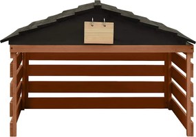 Garáž na robotickou sekačku černohnědá 78x74x54 cm jedlové dřevo 315301