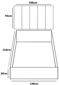 Eka Čalouněná postel Lucy 1 - 140x200 cm Barva látky Trinity: (2307) Hnědá, Úložný prostor: Bez úložného prostoru