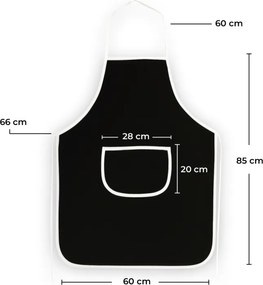 Kuchyňská zástěra Chef EMI, černá