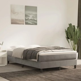 vidaXL Box spring postel s matrací 120 x 200 cm samet [3144321] Barva: světle šedá