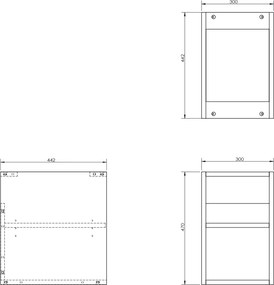 Mexen Box-A, otevřená skříňka s policí 30 cm, ořech, 91AX2-0300-470-0-86