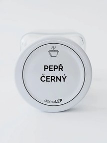 Samolepka na kořenky PEPŘ ČERNÝ průhledná 5 cm tučné písmo