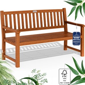 Zahradní lavice Maxima z eukalyptového dřeva certifikace FSC® 152x55x92cm