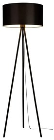 Stojací lampa DOVE, 1xMax.40W, černé textilní stínidlo