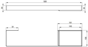 Deante Mokko, nástěnný věšák na ručníky s poličkou 500 mm, bílá matná, DEA-ADM_A631