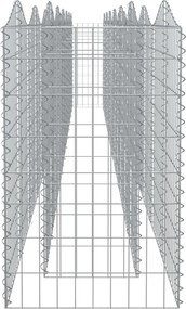 Klenutý gabion vyvýšený záhon 600x50x100 cm pozinkované železo 153548
