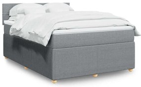 Box spring postel s matrací světle šedá 140 x 190 cm textil 3289751