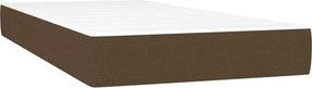 Box spring postel s matrací a LED tmavě hnědá 100x200 cm textil 3139176