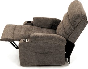Elektrické polohovací TV křeslo VELMOND - béžová látka