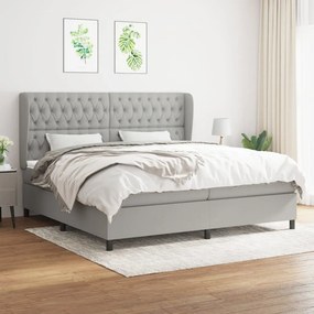 Box spring postel s matrací světle šedá 200 x 200 cm textil 3128229