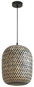 Toolight Bamboo, závěsné svítidlo 1xE27 25x30 cm APP1542-1CP, černá-hnědá, OSW-05120