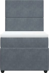 Box spring postel s matrací tmavě šedá 80 x 200 cm samet 3292185