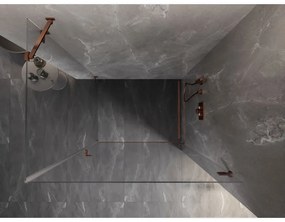 Mexen Lunar-B, pravostranný výklopný sprchový kout 75 x 70 cm, 8mm čiré sklo, profil růžové zlato, 832-075-070-60-00-P