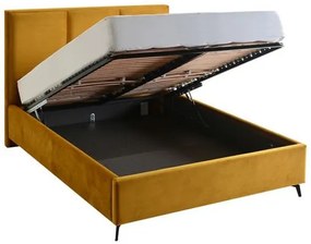 Čalouněná postel CESTO - žlutá 180 × 200 cm