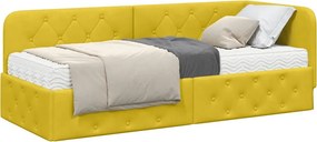 Rohový rám postele Žlutá 80 x 200 cm samet 3394068
