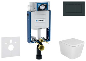 Geberit Kombifix - Set předstěnové instalace, klozetu Arkas I a sedátka softclose, tlačítko Sigma20, černá lesk/černá mat SANI15CA5127