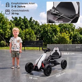 HOMCOM Dětský elektrický go-kart 12V 3-5 km/h Drift kart s 2 rychlostními režimy, bezpečnostním pásem, volantem, dětský go-kart pro děti ve věku 3-8 …