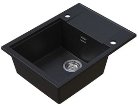 Sink Quality Sink55, kuchyňský granitový dřez 620x460x215 mm, grafitová, SKQ-SINK.G.1KKO