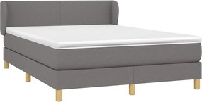 Box spring postel s matrací tmavě šedá 140x200 cm textil 3126646