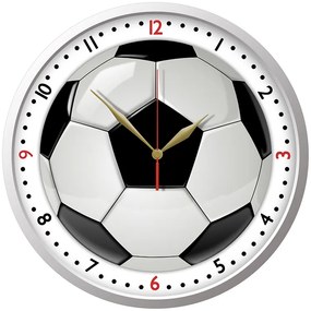 Nástěnné dětské hodiny fotbalový míč dřevěné beruška 29cm