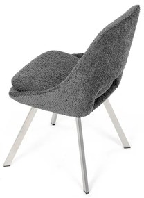 Jídelní židle, šedá, látka bouclé, DCL-W1174 GREY2