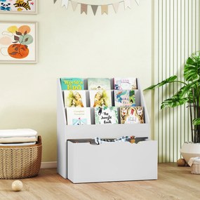 AIYAPLAY dětský regál s 3 policemi a zásuvkou pro extra úložný prostor, 62,5D x 30Š x 70V cm, šedý