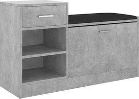 Lavice s botníkem betonově šedá 94,5 x 31 x 57 cm kompozit 326745