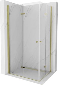 Mexen Lima Duo, sprchový kout 80 (dveře) x 70 (dveře) cm, 6mm čiré sklo, zlatý profil, 856-080-070-50-00-02