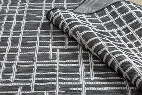 Dywany Łuszczów, Kusový koberec Sion Sisal Trellis 22144 black/ecru – na ven i na doma, 140x190, šedá, chodba / předsíň