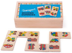 Bigjigs Toys Dřevěné domino dopravní prostředky