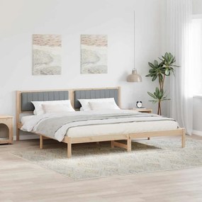 Rám postele Světle šedá 200 x 200 cm Masivní borové dřevo 3394238