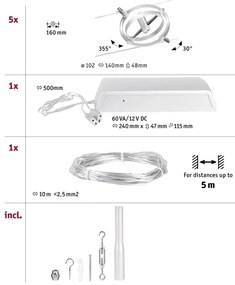 Paulmann 94436 - SADA 5xGU5,3/10W Bodové svítidlo CARDAN 230V matný chrom