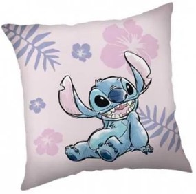 Jerry Fabrics - Dívčí dekorační polštářek Lilo &amp; Stitch - světle růžový / 40 x 40 cm