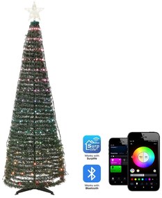 Vánoční stromek s inteligentními LED světly a aplikací 188 cm vícebarevné SAARLOQ Beliani
