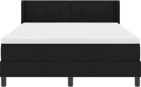 Postel s boxspringem s čelo Černý 200 x 160 cm textil 3341113