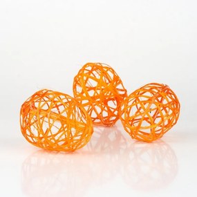Velikonoční vajíčka 6cm oranžové proutěné