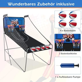 Costway 8 v 1 Basketbalový stroj Skládací elektrický stojan na basketbalový