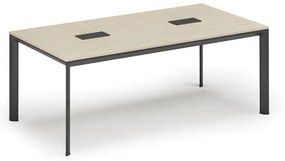 Stůl INVITATION 2000 x 1000 x 740, ořech + 2x stolní zásuvka TYP IV, černá
