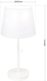 Orion LA 4-1205/1 - Stolní lampa s USB portem LUDWIG 1xE27/40W/230V bílá