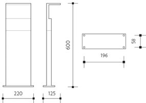 LED Venkovní lampa NATURA LED/12W/230V 4000K 60 cm IP65 hnědá/antracit