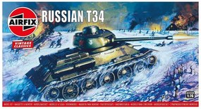 Plastikový model classic kit vintage tank a01316v - russian t34 medium tank