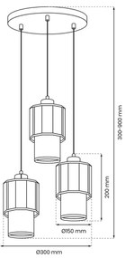 Lustr na lanku BLANCO 3xE27/60W/230V bílá