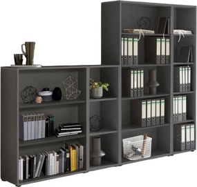 XXXLutz SADA REGÁLŮ, antracitová, 257/185,6/33 cm MID.YOU - Regály na šanony - 001067016501