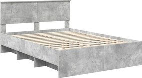 Rám postele s čelo Betonově šedá 140 x 200 cm Kompozitní dřevo 3408854