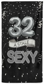 Osuška Stále sexy – černá (věk: 32, Velikost osušky: 70x140cm)