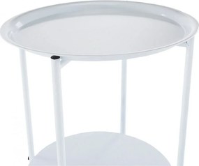 Tempo Kondela Příruční stolek s odkládací tácem, bílá, Derin