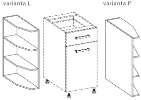 SMART b | dolní regál rohový GLA-18D | 20 cm | VÝBĚR DEKORU | UNI provedení