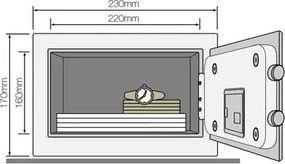 Trezor YSV Mini černý / Trezor / Kombinační zámek / Objem 3,8 l / Nást