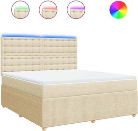 Box spring postel s matrací krémová 180x200 cm textil 3294454